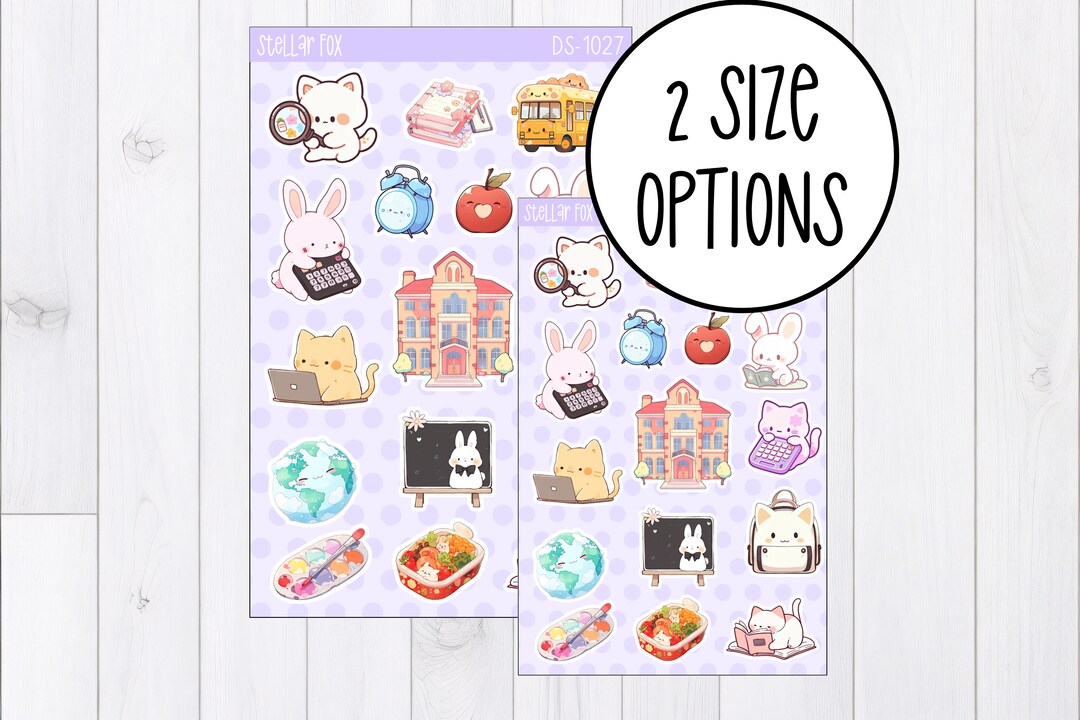 Cute School Stickers , Decorative Sticker Sheet , Planner Stickers ...
