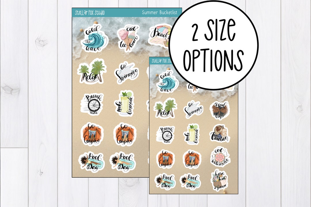 Summer Bucket List Stickers , Sticker Sheet , Planner , Journal - Etsy