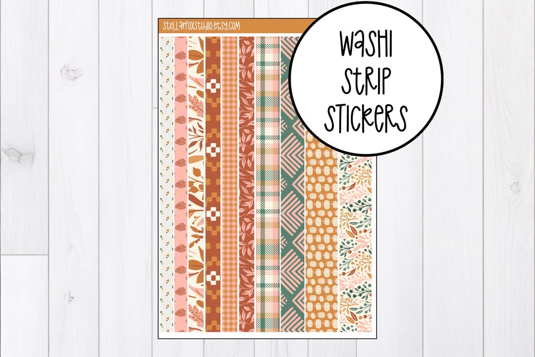 Fall Washi Strip Stickers for Planner and Journal - Etsy