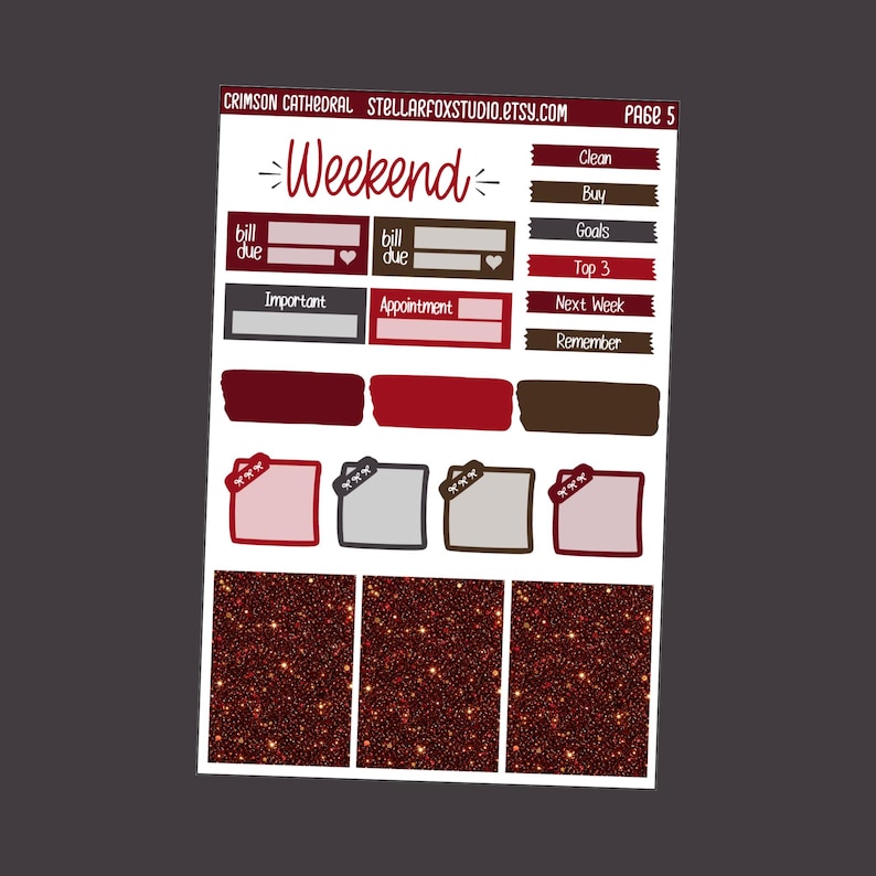 Halloween Gothic Weekly Planner Sticker Kit Vertical Erin Condren ...