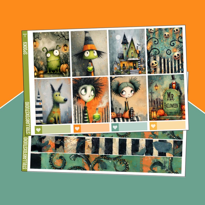 Halloween Weekly Planner Sticker Mini Kit Vertical Erin Condren Classic ...