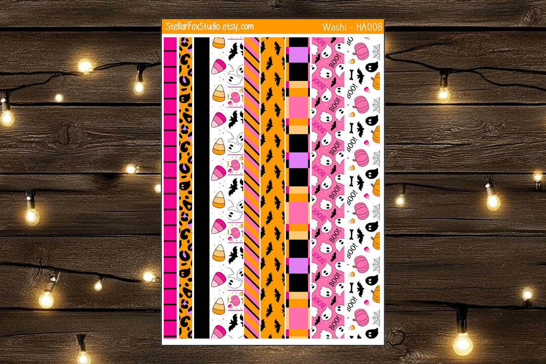 Halloween Washi Strip Stickers , Planner Journal - Etsy