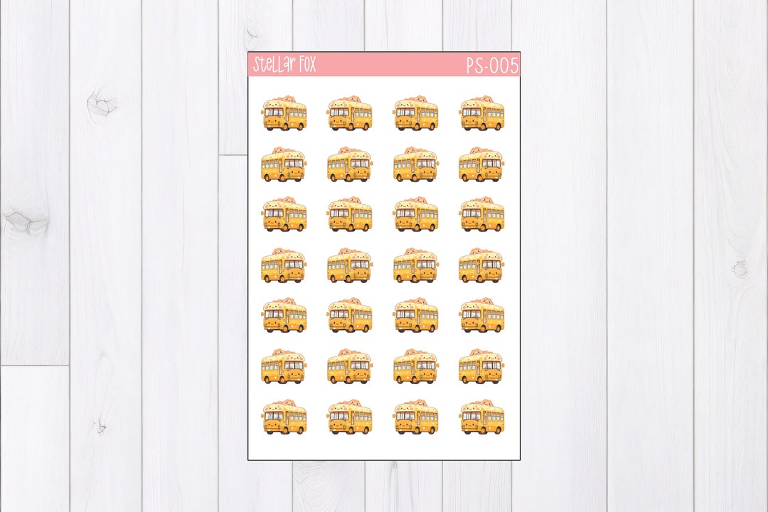 School Bus Planner Stickers , Sticker Sheet , Planning Stickers ...