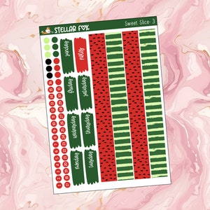 Summer Planner Sticker Kit Weekly Vertical A La Carte Watermelon ...