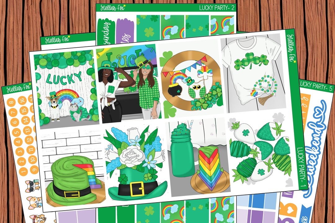 St. Patrick's Day Planner Sticker Kit Vertical Weekly Erin Condren ...