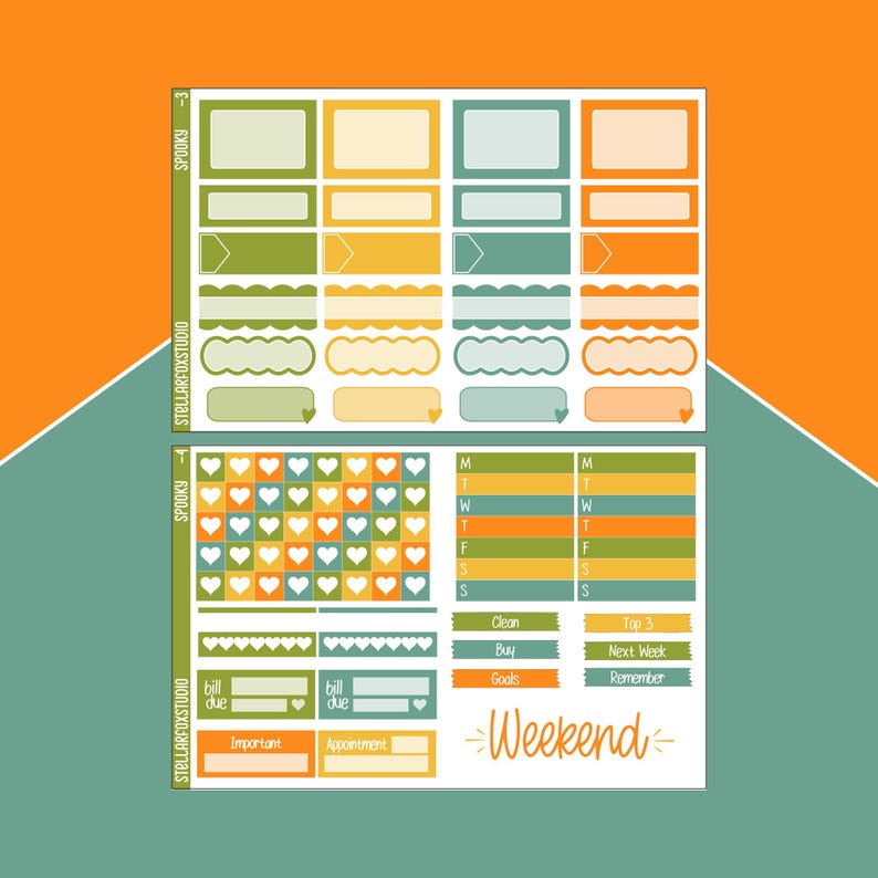 Halloween Weekly Planner Sticker Mini Kit Vertical Erin Condren Classic ...