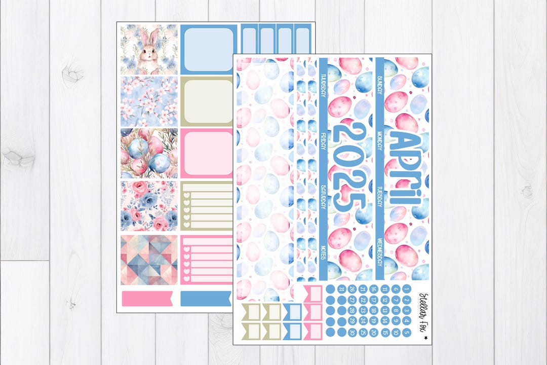 April Monthly Planner Sticker Kit , Monthly Kit , Easter - Etsy