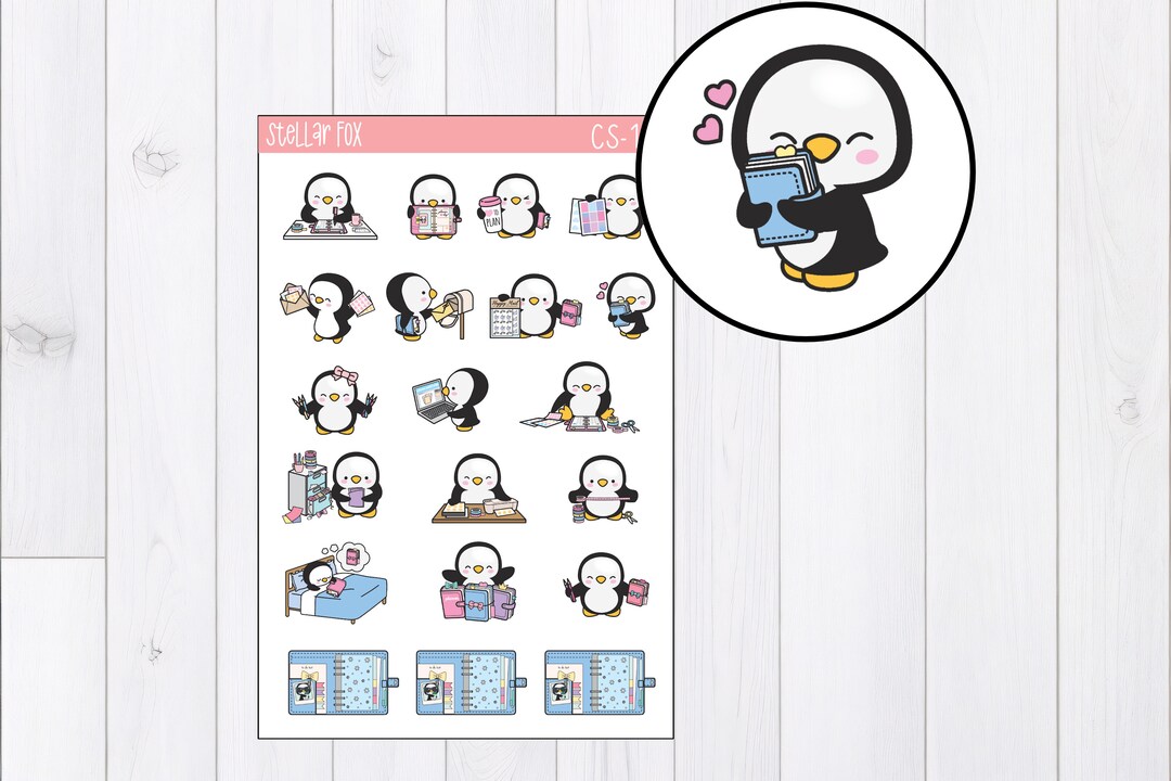 Cute Planner Addict Sticker Sheet , Planning Stickers , Stellar Fox ...