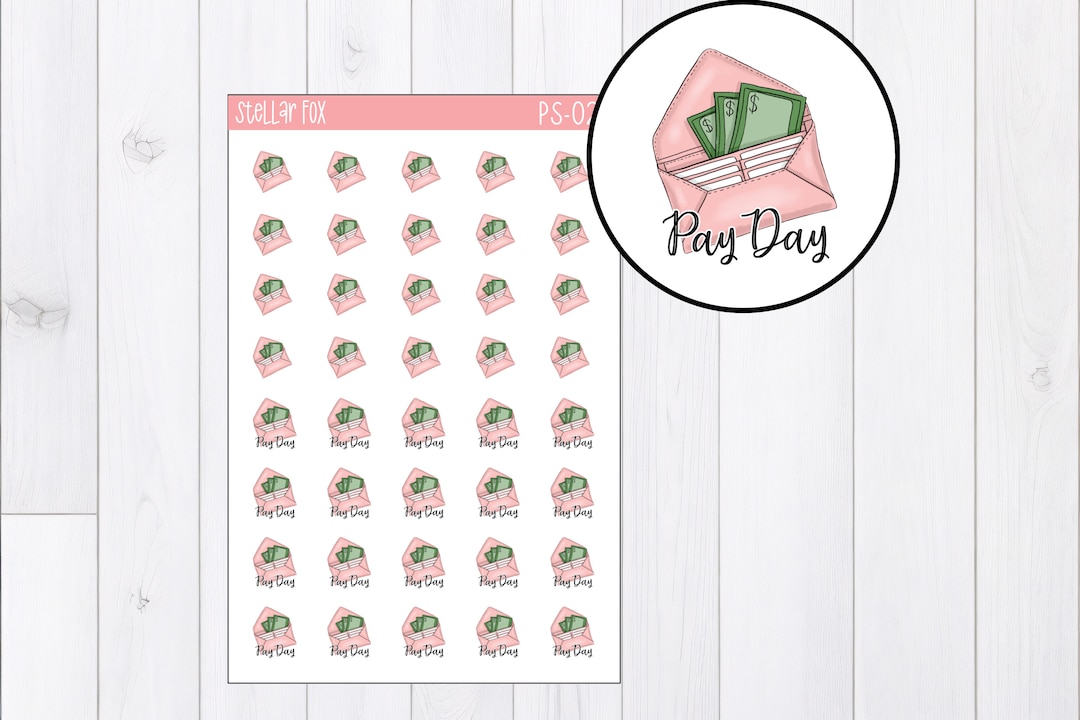 Payday Planner Stickers , Sticker Sheet , Planning Stickers , Finance ...