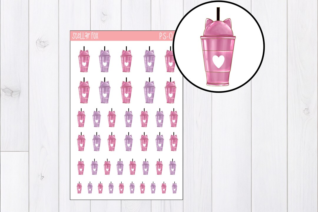 Coffee Frappe Planner Stickers , Sticker Sheet , Planning Stickers ...