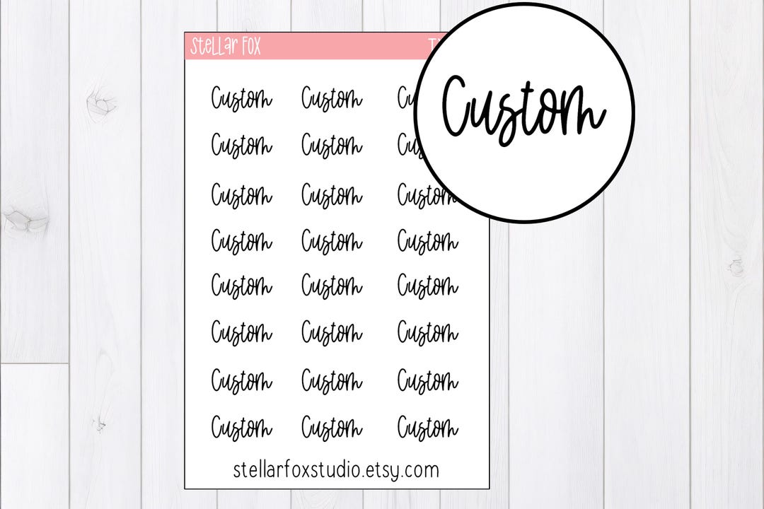 Custom Text Planner Stickers, Word Stickers - Etsy