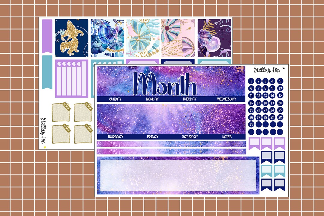Summer Custom Planner Sticker Kit Monthly Spread Classic Happy Planner ...