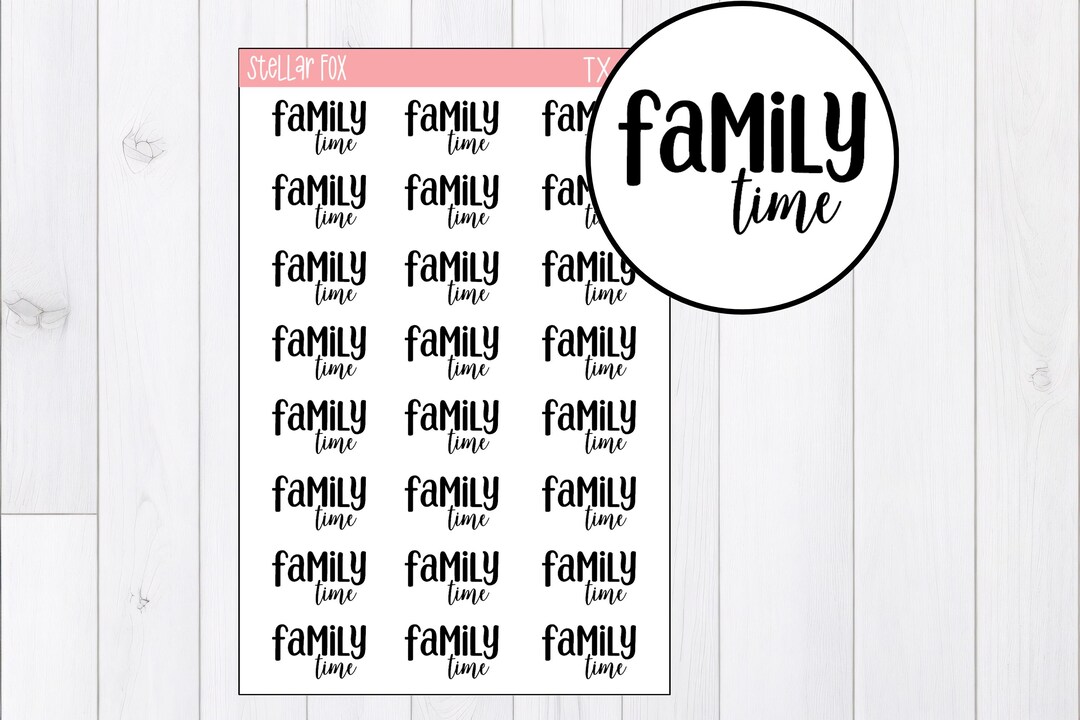 Family Time Text Script Planner Stickers - Etsy