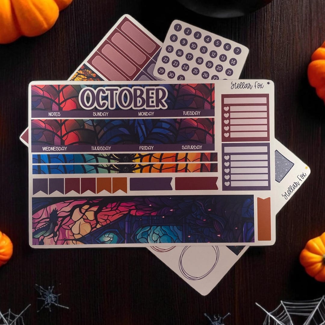 October Monthly Planner Sticker Kit Erin Condren , Classic Happy ...