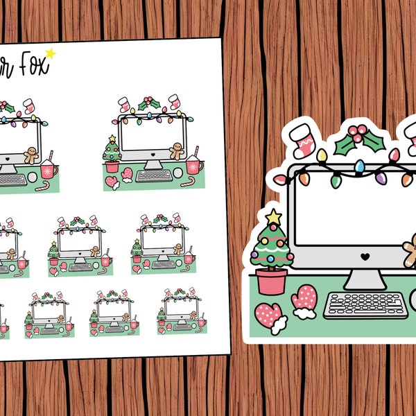 Christmas Computer Stickers - Etsy
