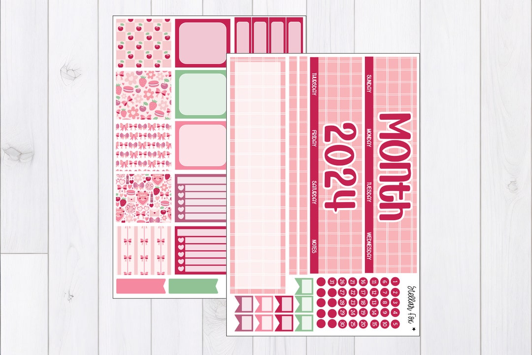 Custom Monthly Planner Sticker Kit, Erin Condren, Classic Happy Planner ...