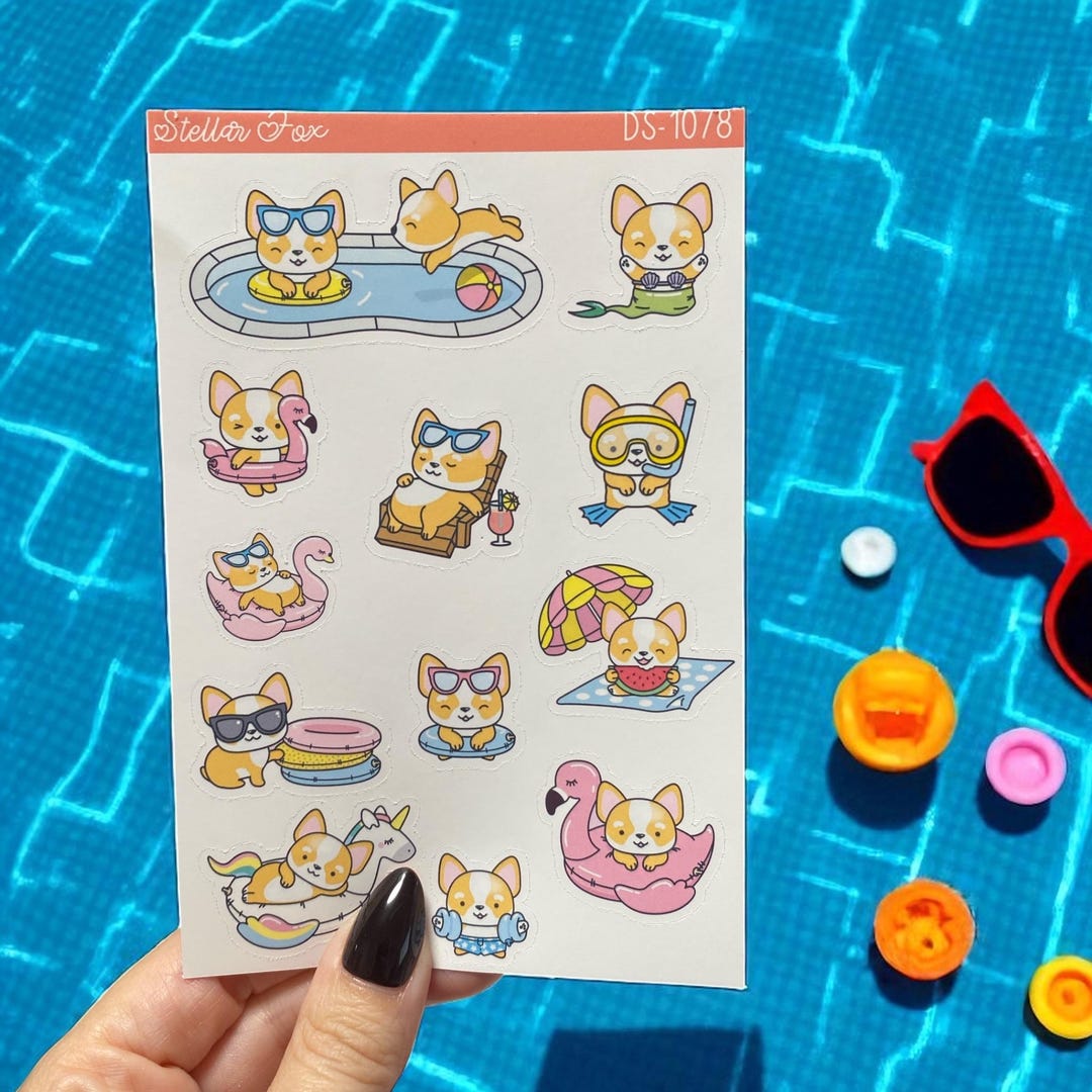 Summer Pool Day Stickers - Etsy