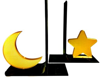 Moon Star Bookends - Etsy