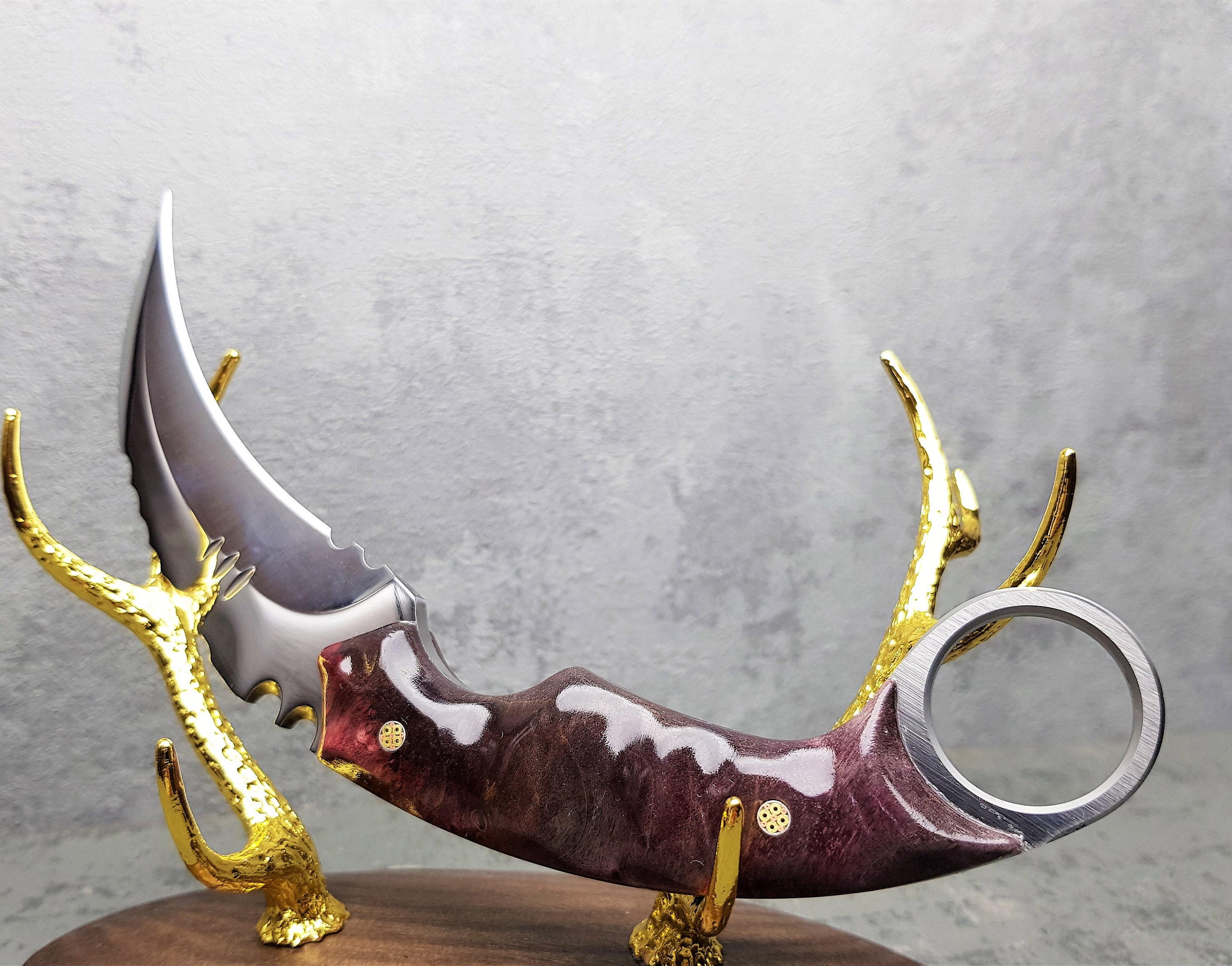 BALROG Karambit CLAW , Steel D2 GLASS, Shiny Steel, Scorpion, Claw ...
