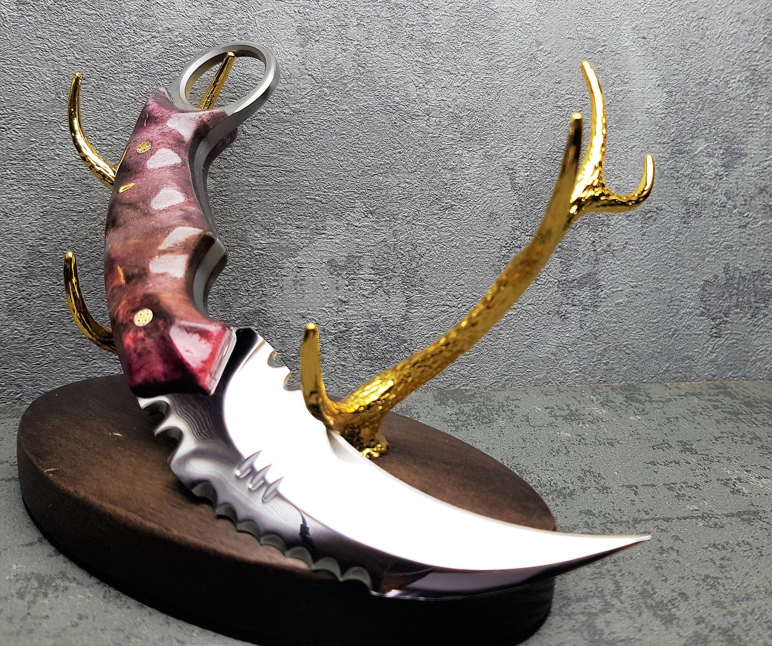 BALROG Karambit CLAW, Steel D2 GLASS, Shiny Steel, Scorpion, Claw ...