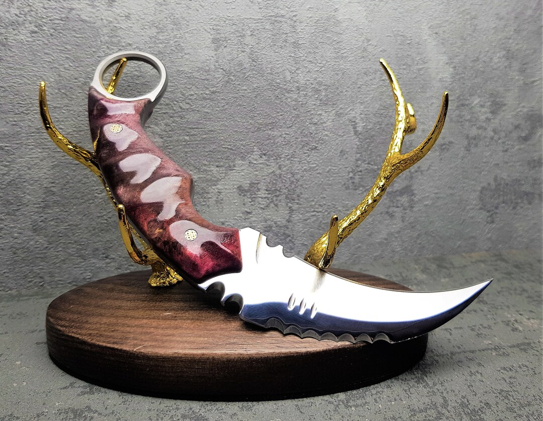 BALROG Karambit CLAW Steel D2 GLASS Shiny Steel Scorpion - Etsy