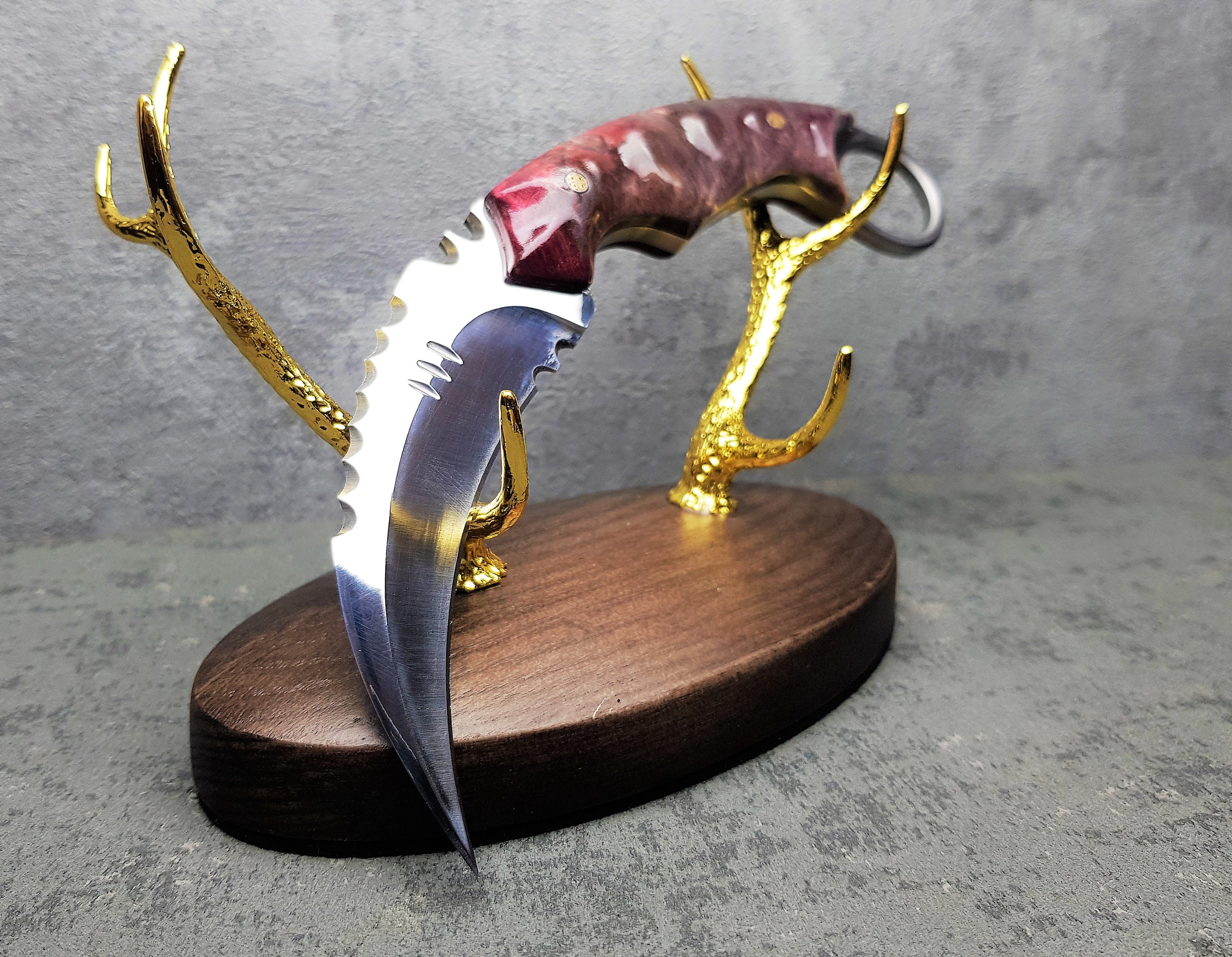 BALROG Karambit CLAW , Steel D2 GLASS, Shiny Steel, Scorpion, Claw ...