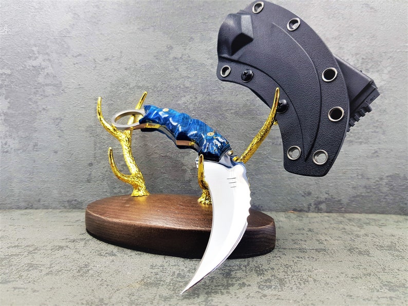 OCEAN Depth KARAMBIT Claw, Steel D2 GLASS, Shiny Steel, Scorpion, Claw ...