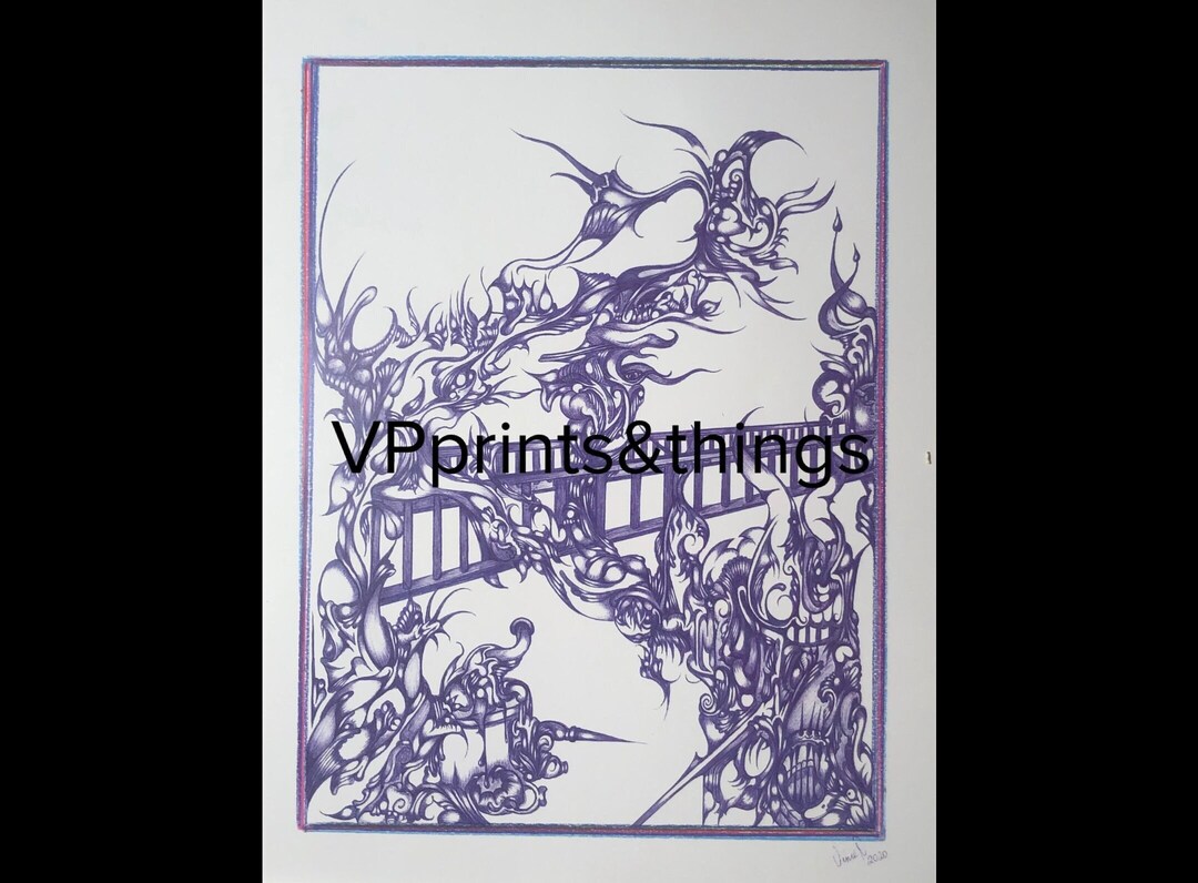 Pen Ink Drawing Print - “bridging the Gap” - Etsy