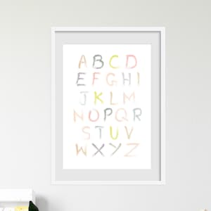 Alphabet Educational Poster, Printable Wall Art, ABC Poster, Kids Wall ...