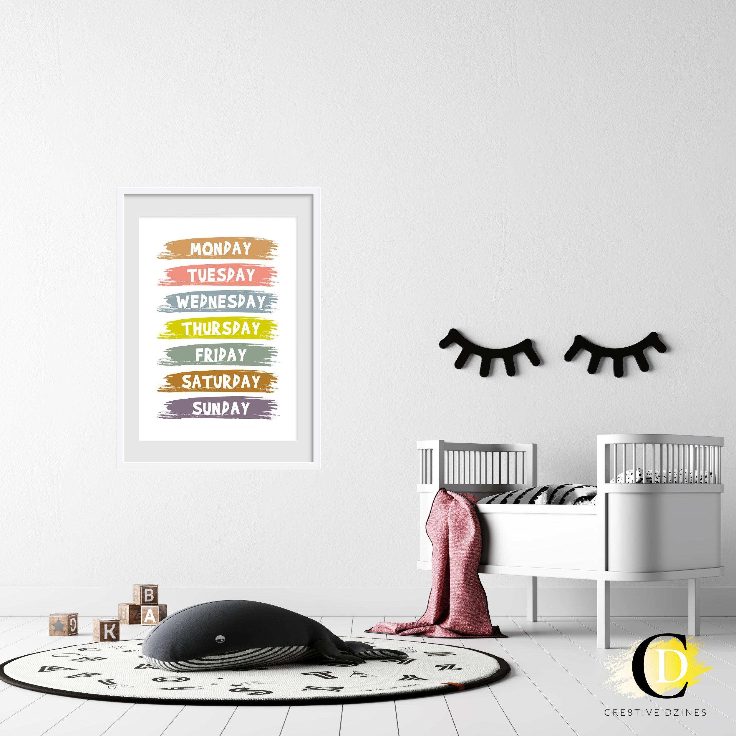 7 Days Educational Poster, Printable Wall Art, Days Poster, Kids Wall ...