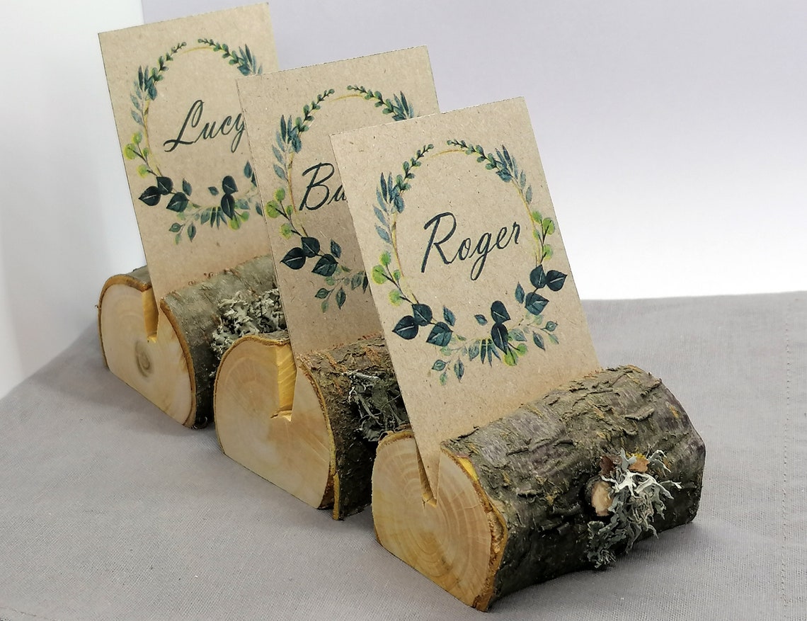 Card Holder 30 Pieces Wood Place Card Holder Rustic Card - Etsy