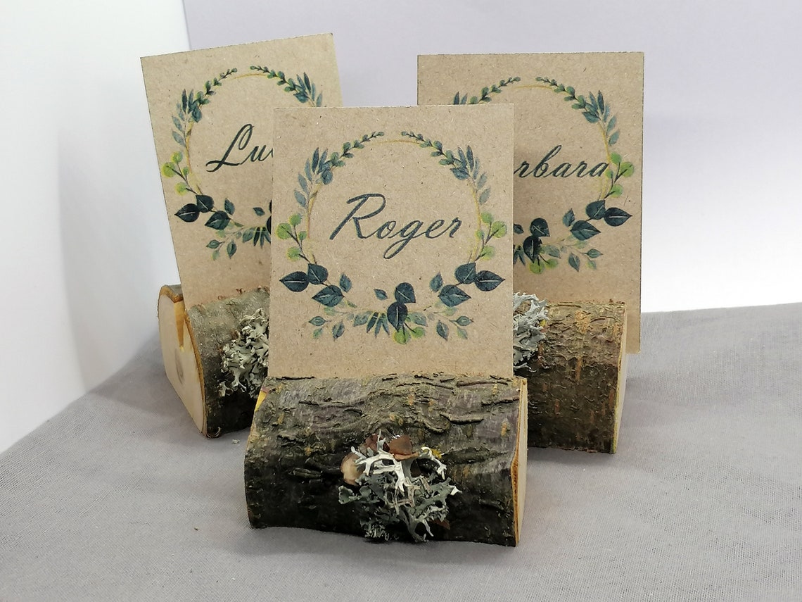 Card Holder 30 Pieces Wood Place Card Holder Rustic Card - Etsy