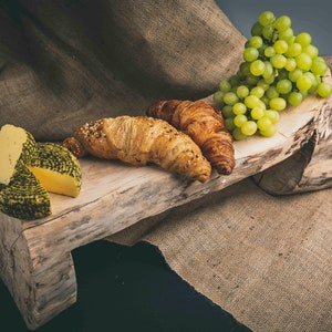Rustic Wood Serving Board, Recycled Wood Cutting Board, Unique Natural ...