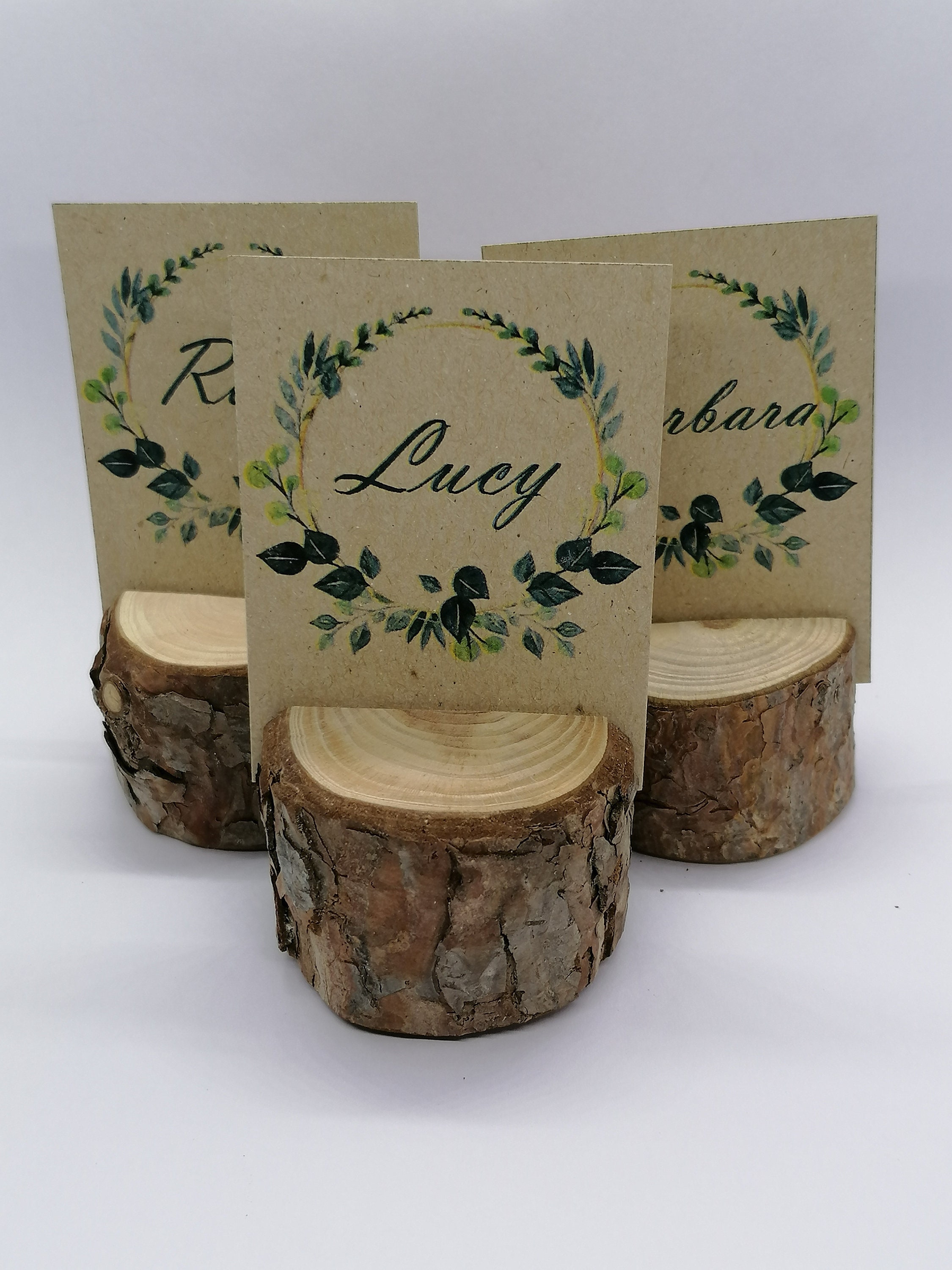 Card Holder 12 Pieces, Wood Place Card Holder, Rustic Card Holder ...