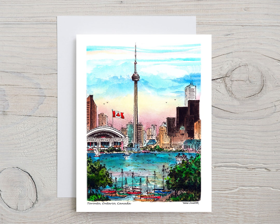Toronto Skyline Greeting Cards | Toronto City Art Note Cards AA14 - Etsy