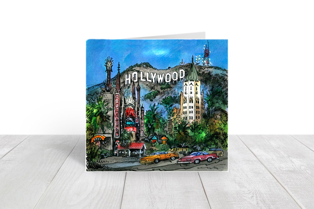 Hollywood Birthday Card Los Angeles Note Cards - Etsy