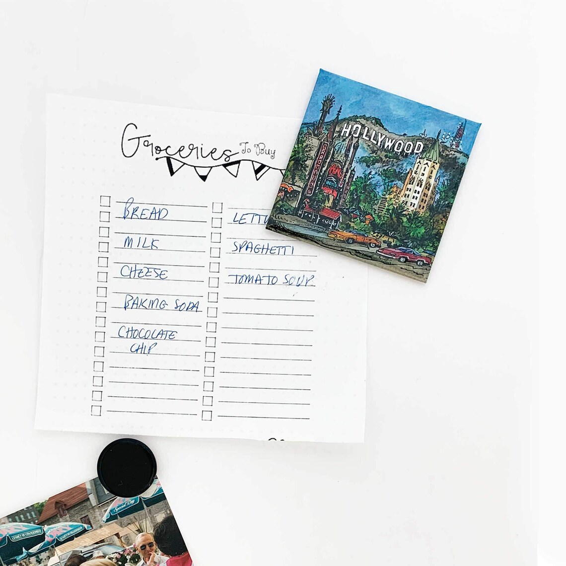 Hollywood Sign Art Magnet | Los Angeles Cityscape Souvenir, California ...