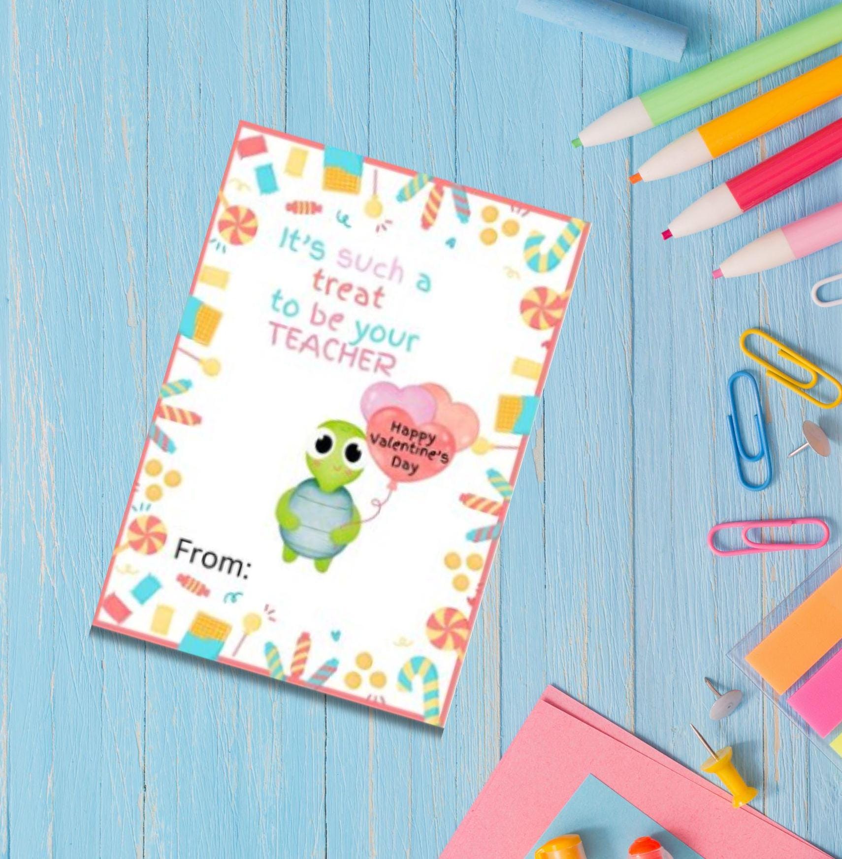 Printable Classroom Valentines FROM TEACHER to Student Valentine Tags ...