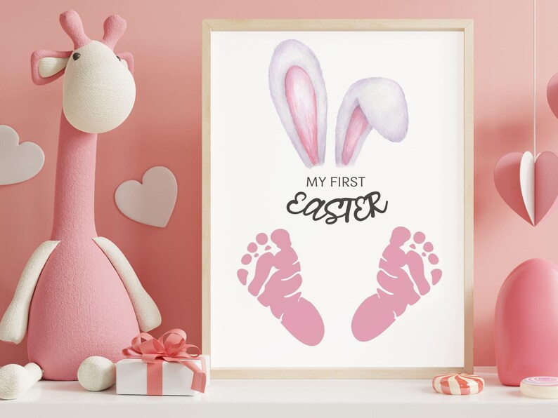 Easter Footprint Craft, First Easter Keepsake Gift, Easter Craft Bunny ...