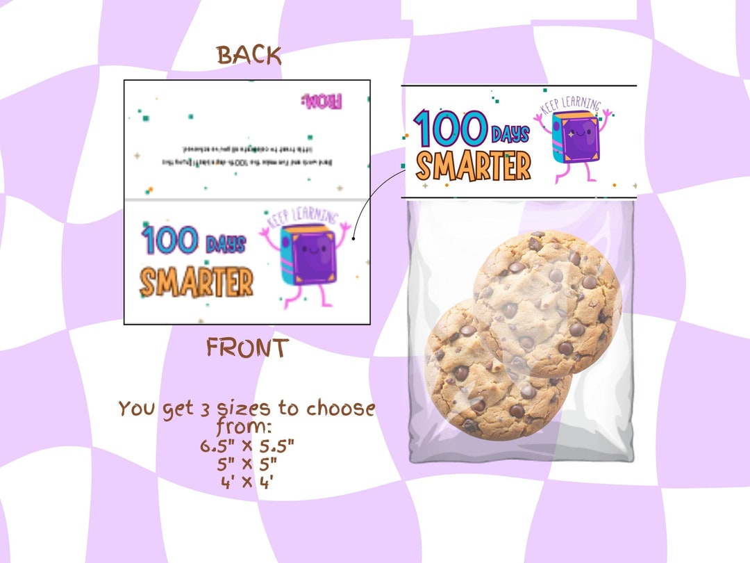 100th Day of School Printable Treat Bag Topper, 100 Day Smarter Treat ...