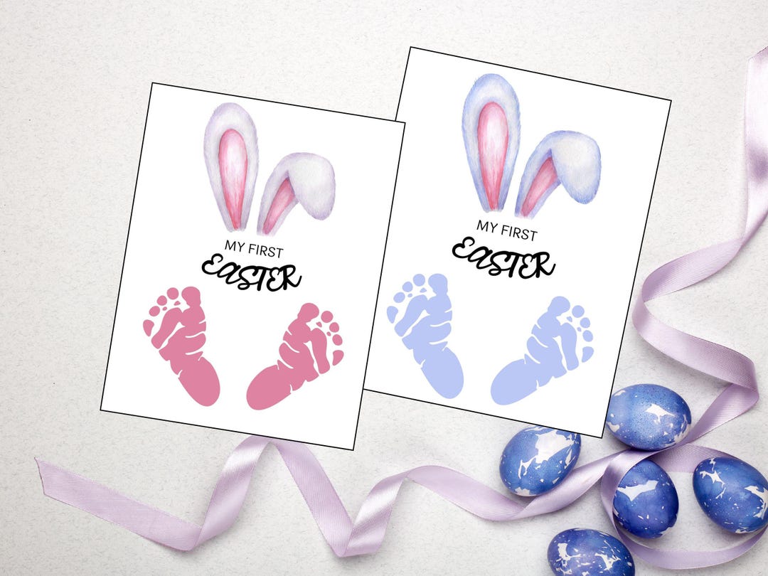 Easter Footprint Craft, First Easter Keepsake Gift, Easter Craft Bunny ...