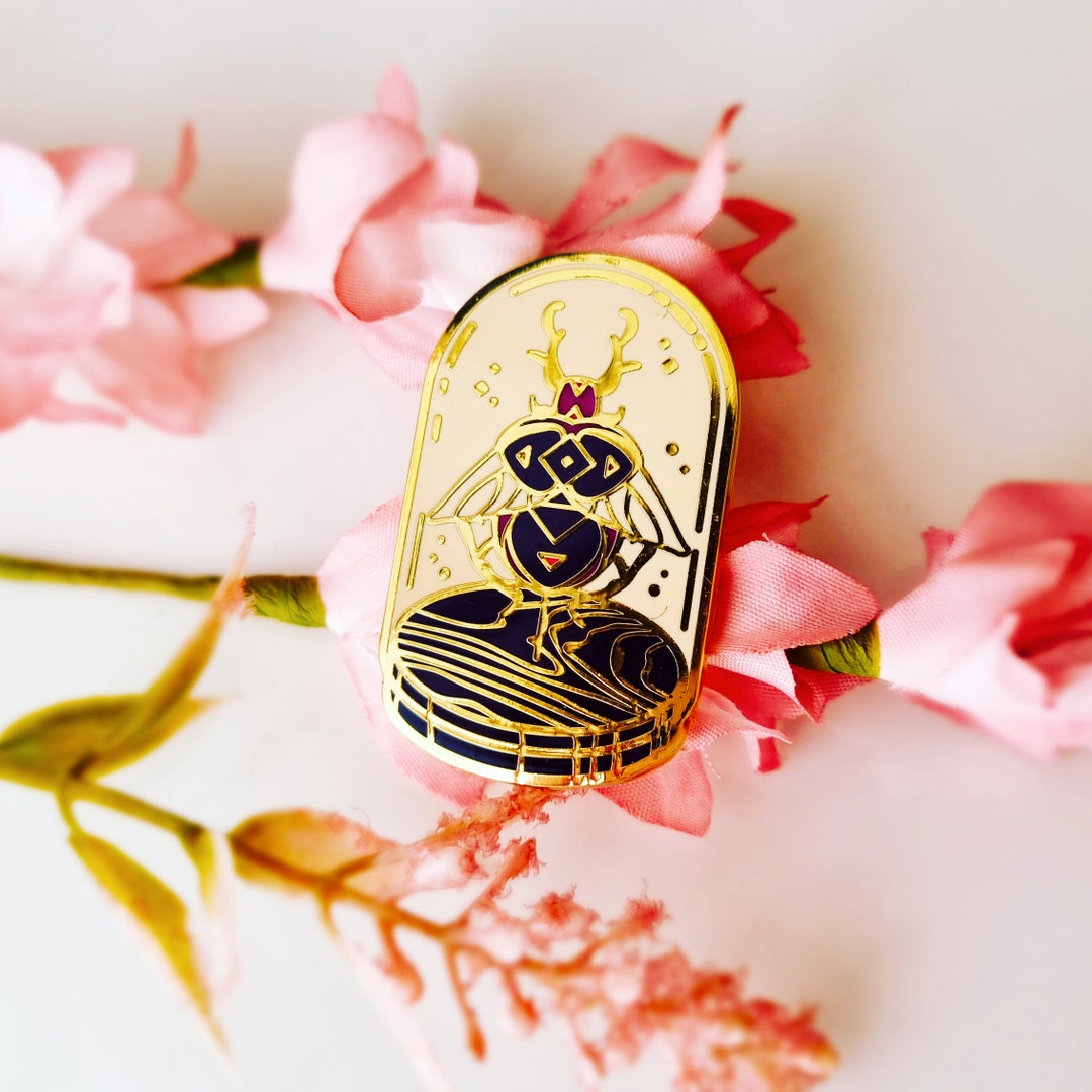 Peculiar Enamel Pin Scarab Bell Glass - Etsy
