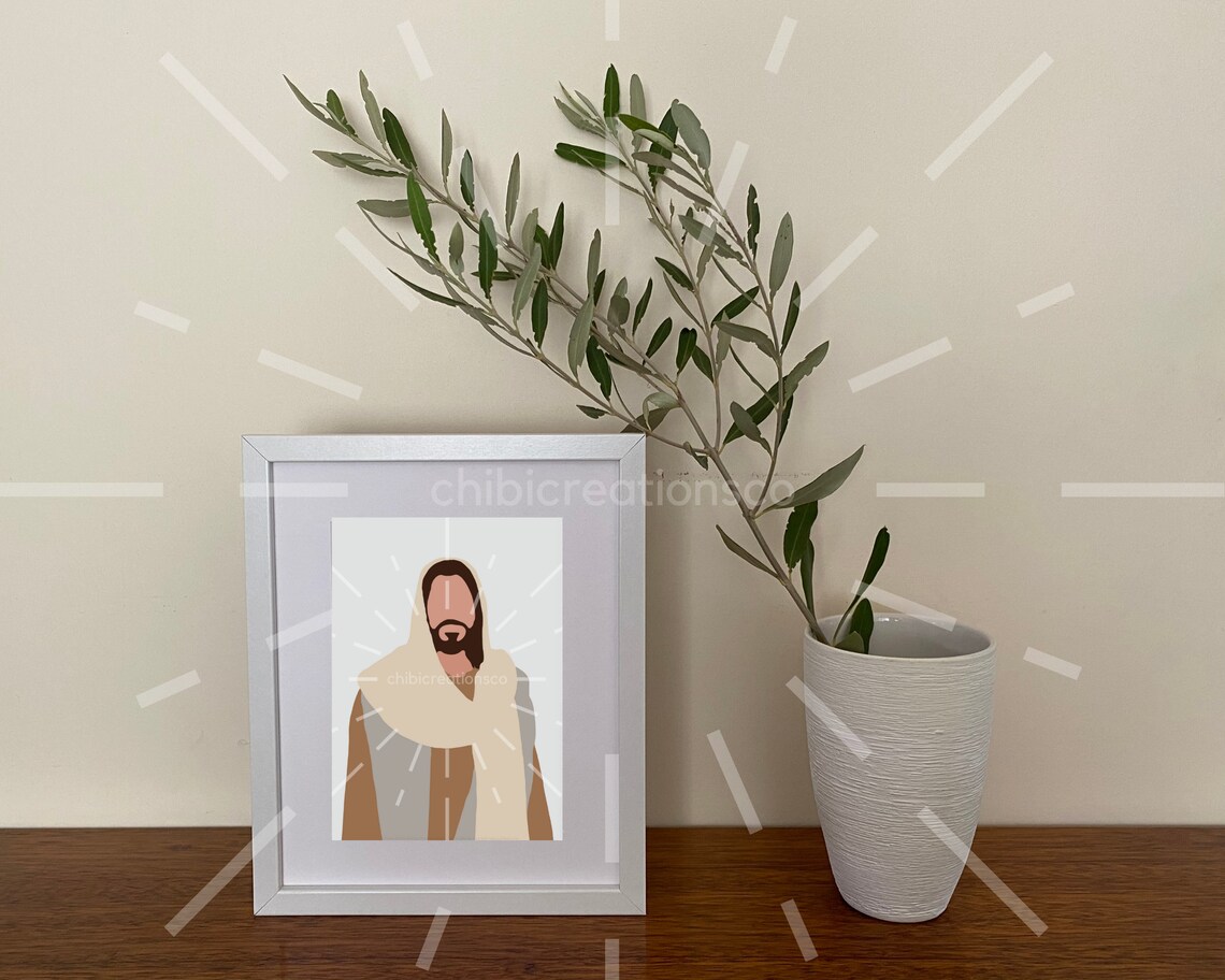 Jesus Christ Faceless Portrait Saviour Come Unto Me LDS Minimalist ...