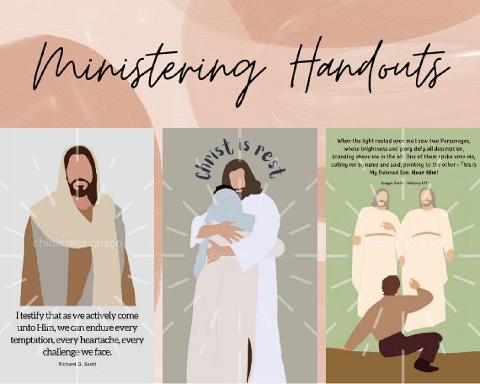 LDS Ministering Handouts Scripture Quote Jesus Christ | Etsy