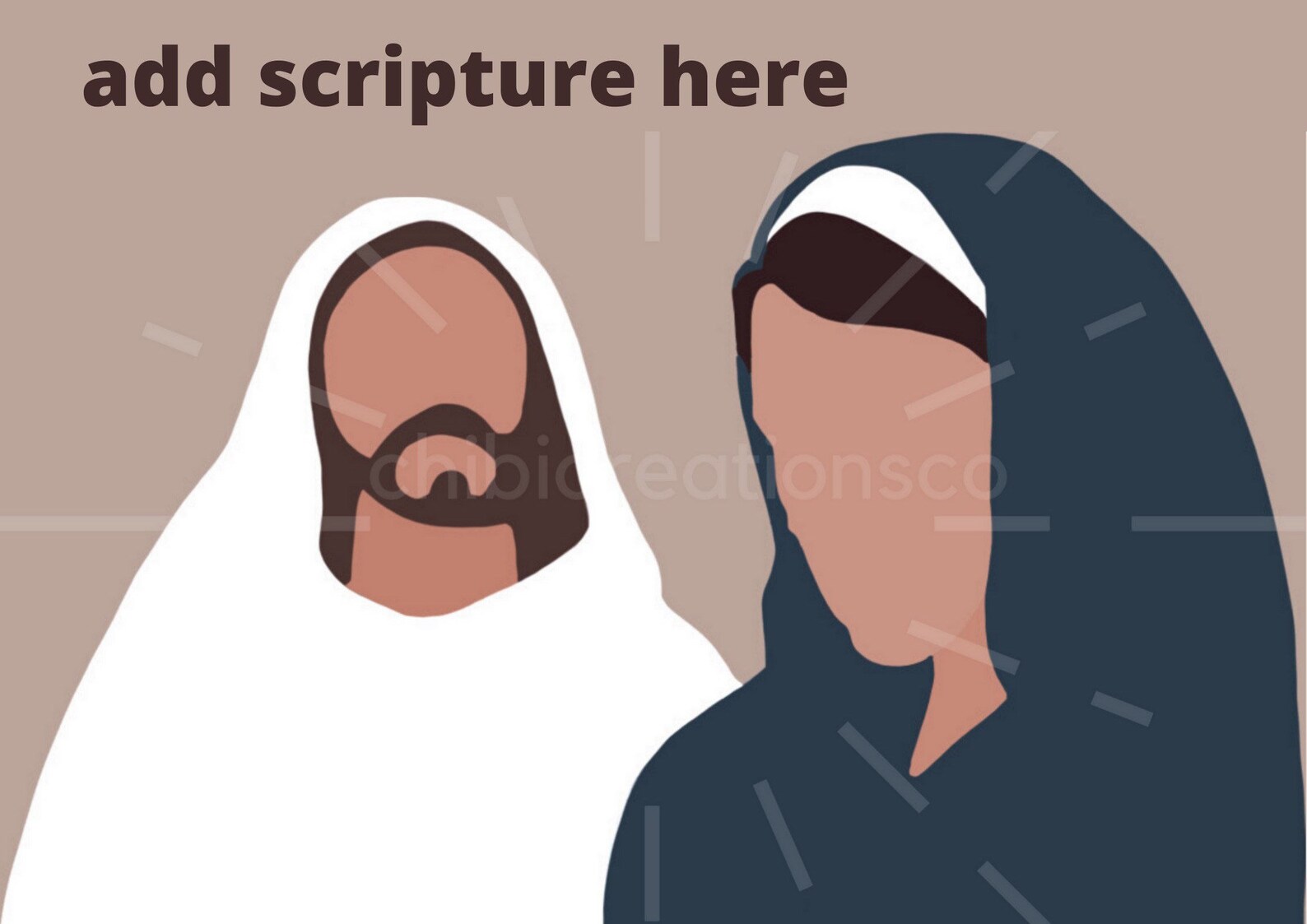 Customizable LDS Digital Portrait Custom Scripture Jesus Christ Mary ...