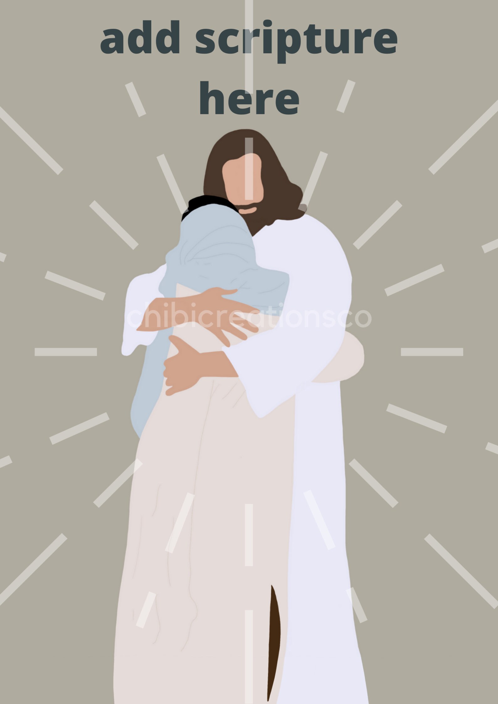 Customizable LDS Digital Portrait Custom Scripture Jesus Christ Mary ...