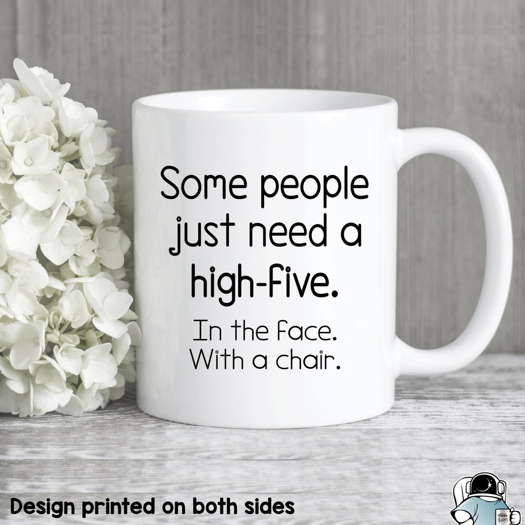 High Five With a Chair Coffee Mug, Coworker Mug, Work Gifts, Funny ...