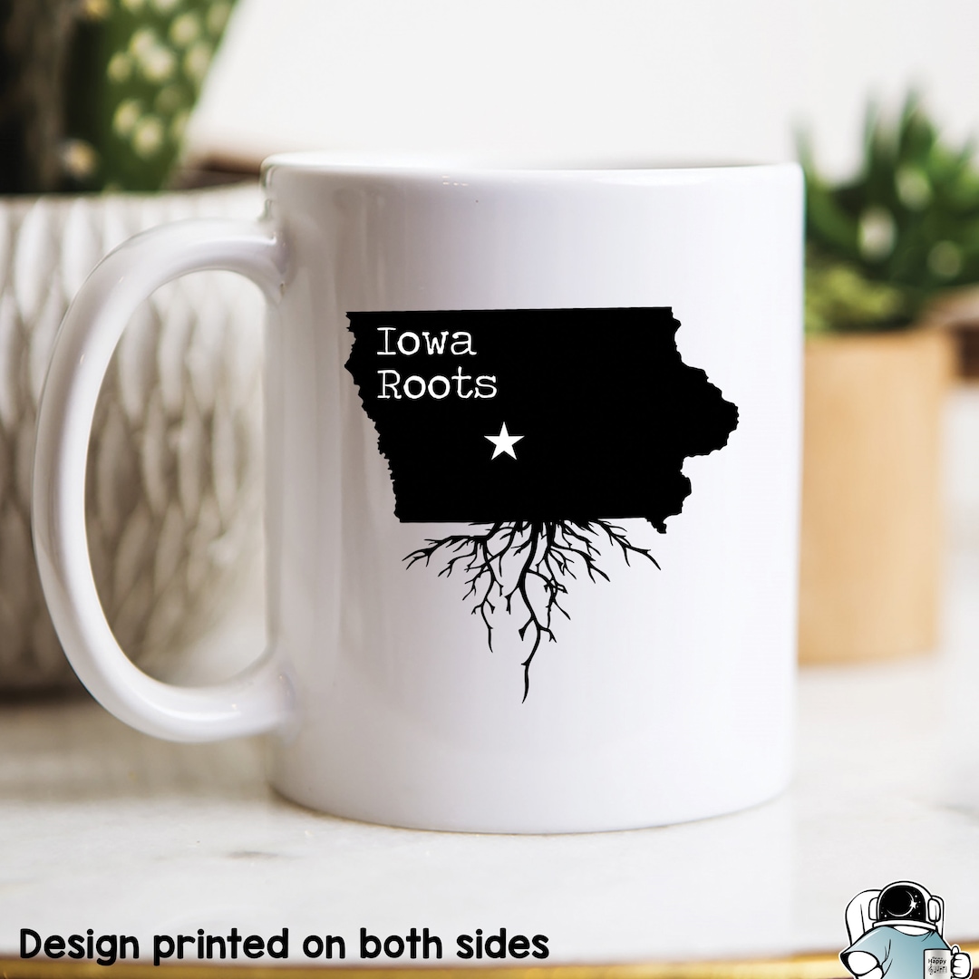Iowa Gifts, Iowa Mugs, Iowa Roots Coffee Mug, State Map IA Gift, Iowa ...