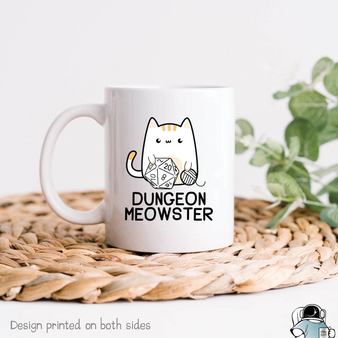 Dungeon Meowster Coffee Mug, Gamer Gifts, Gamer Mugs, Funny Gamer RPG ...