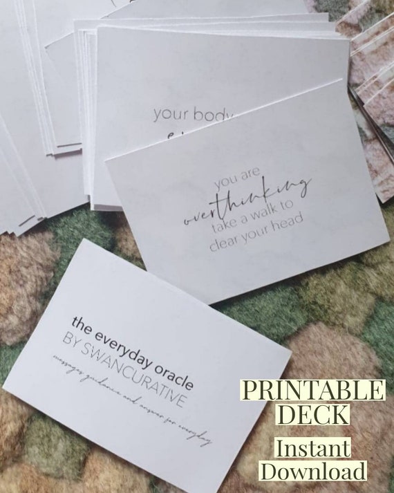 Everyday Oracle by Swan Curative Printable Deck | Etsy